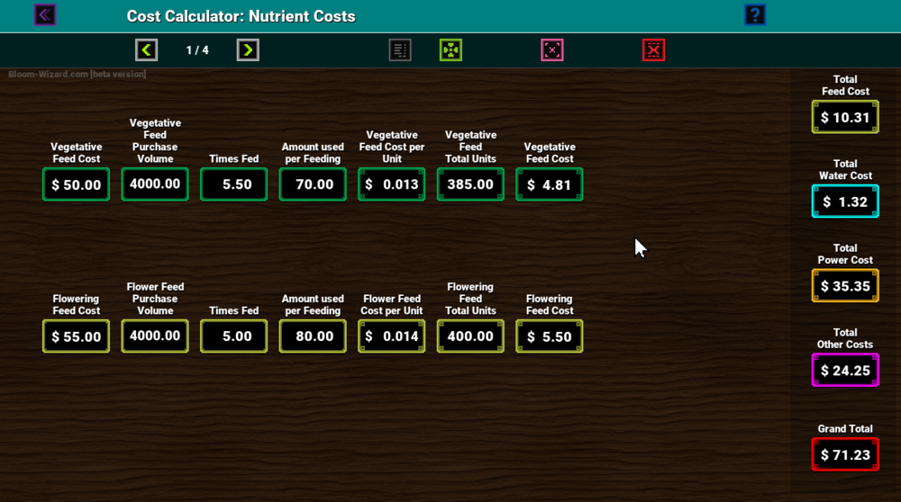 Cost Calculator - Bloom Wizard Wiki